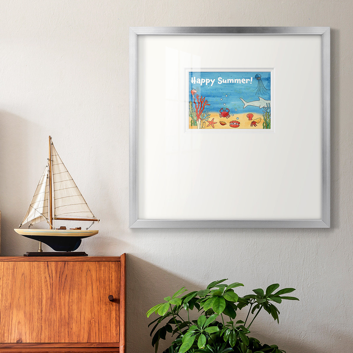 Sunside Sails Comtal Cute Sea Creatures Ipremium Framed On Paper Print ...