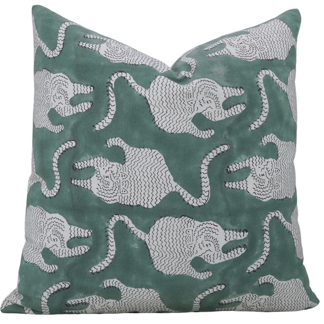 Fabdivine Boho Block Print Cushion Cover – Rustic Handmade Decorative ...
