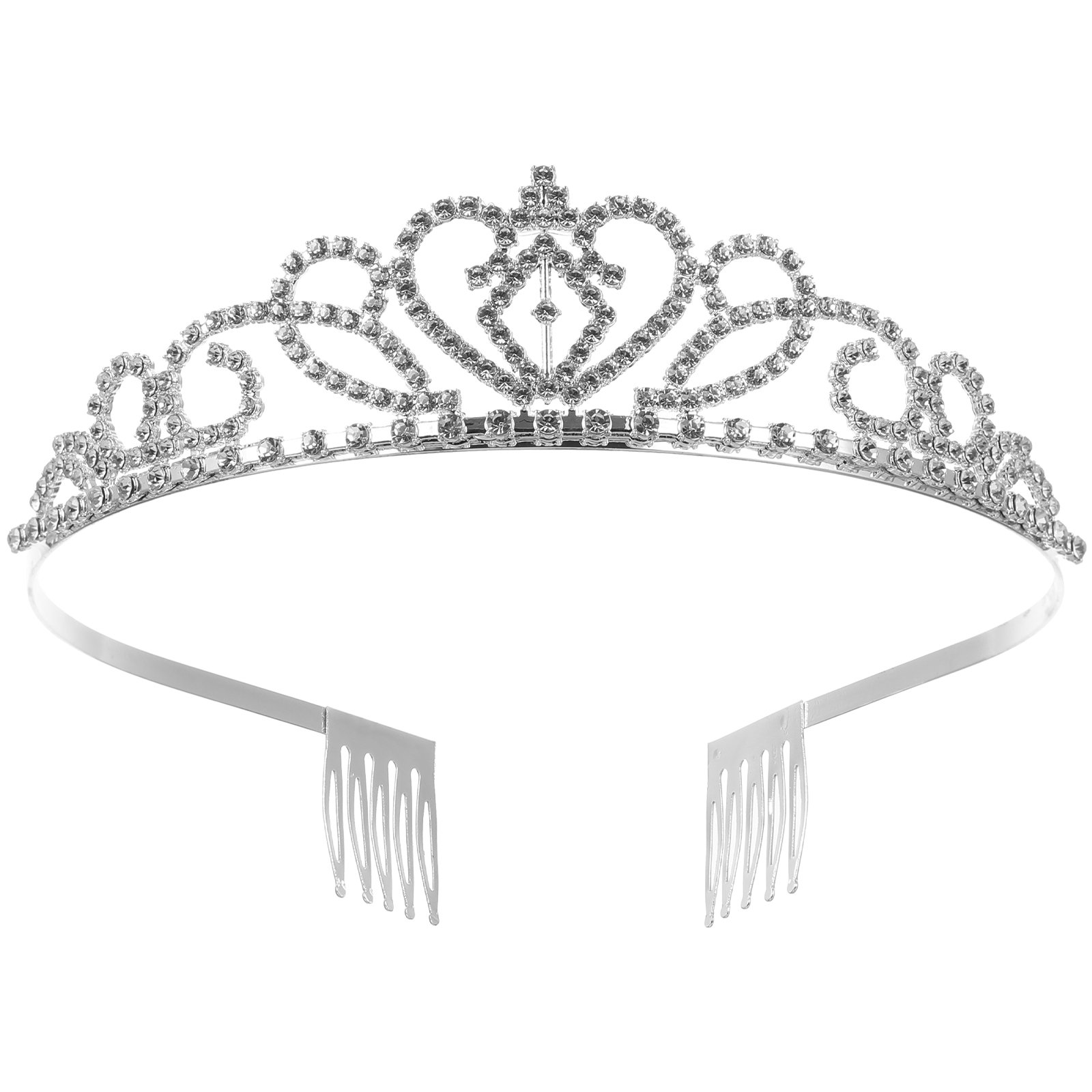 House of Hampton® Silver Wedding Tiara And Crown For Bride, Princess ...