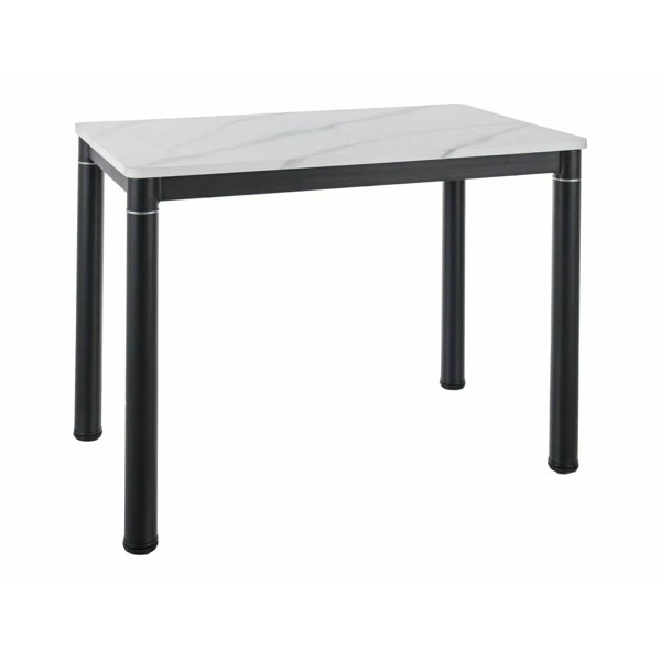 Metro Lane TABLE DAMAR WHITE EFECT MARMUR/BLACK MAT | Wayfair.co.uk