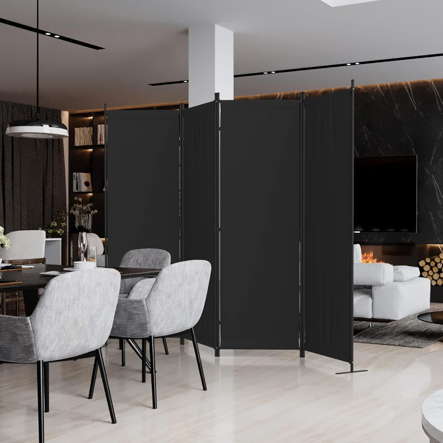 Wade Logan® Anirudha 88'' W x 67.5'' H 4 - Panel Folding Room Divider ...