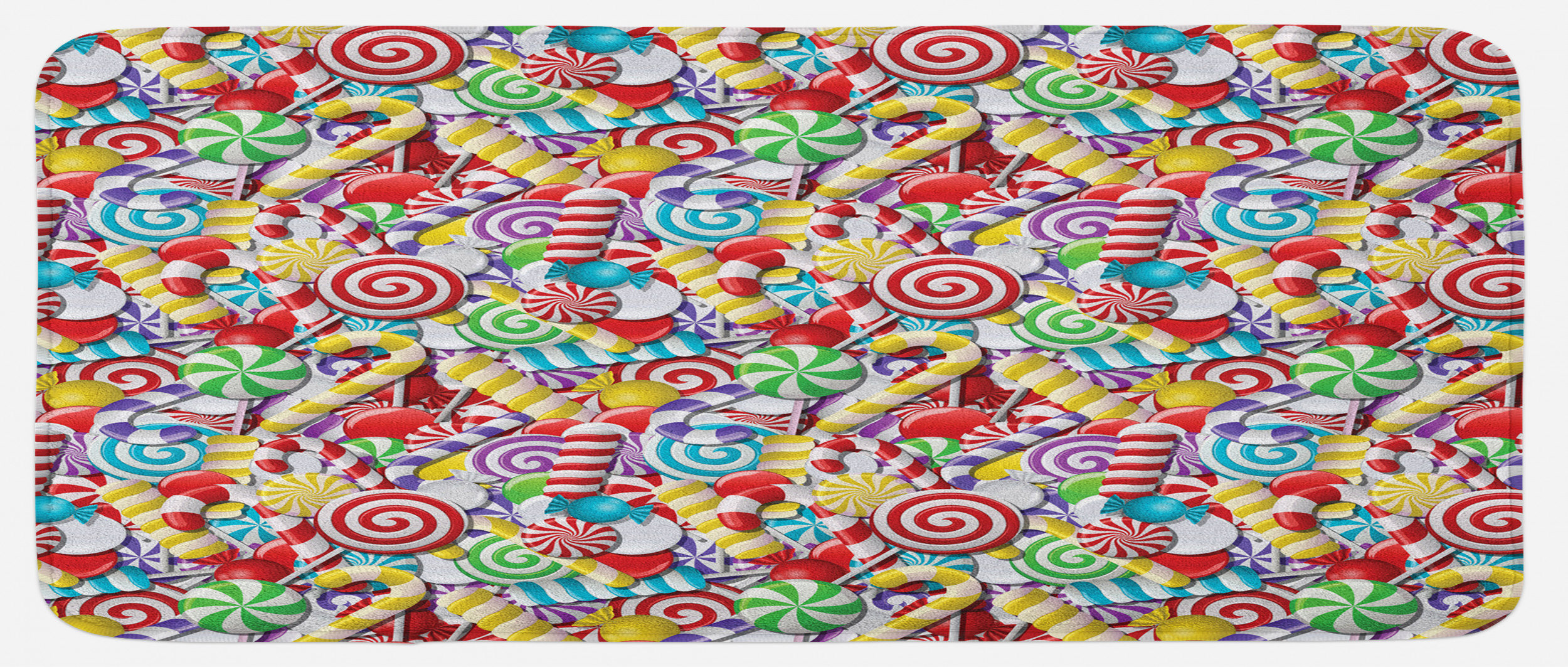East Urban Home Candy Cane Kitchen Mat | Wayfair