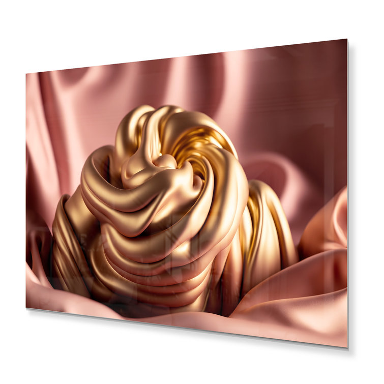 DesignArt " Luscious Liquid Gold In Subdued Pink And Taupe VII " on ...