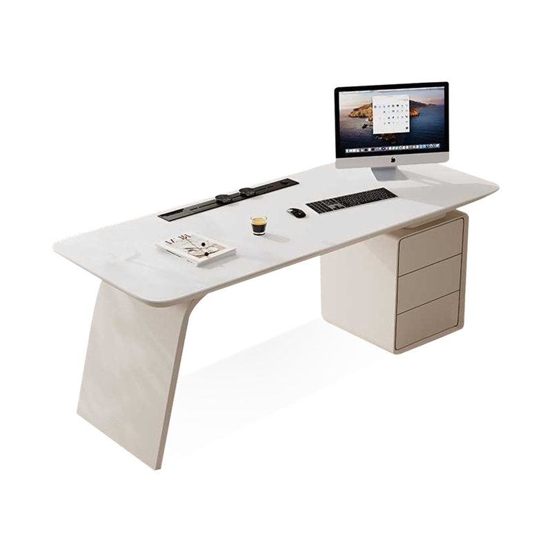 Hokku Designs Creamy White Rectangular Sintered Stone desks - Wayfair ...