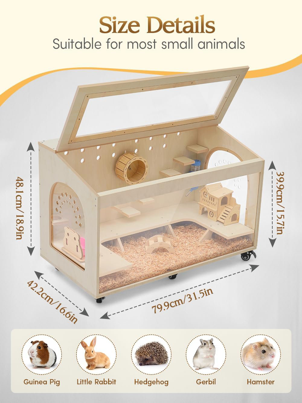 Corrigan Studio Large 32 inch Guinea Pig Cages Hamster Cages Enclosure ...