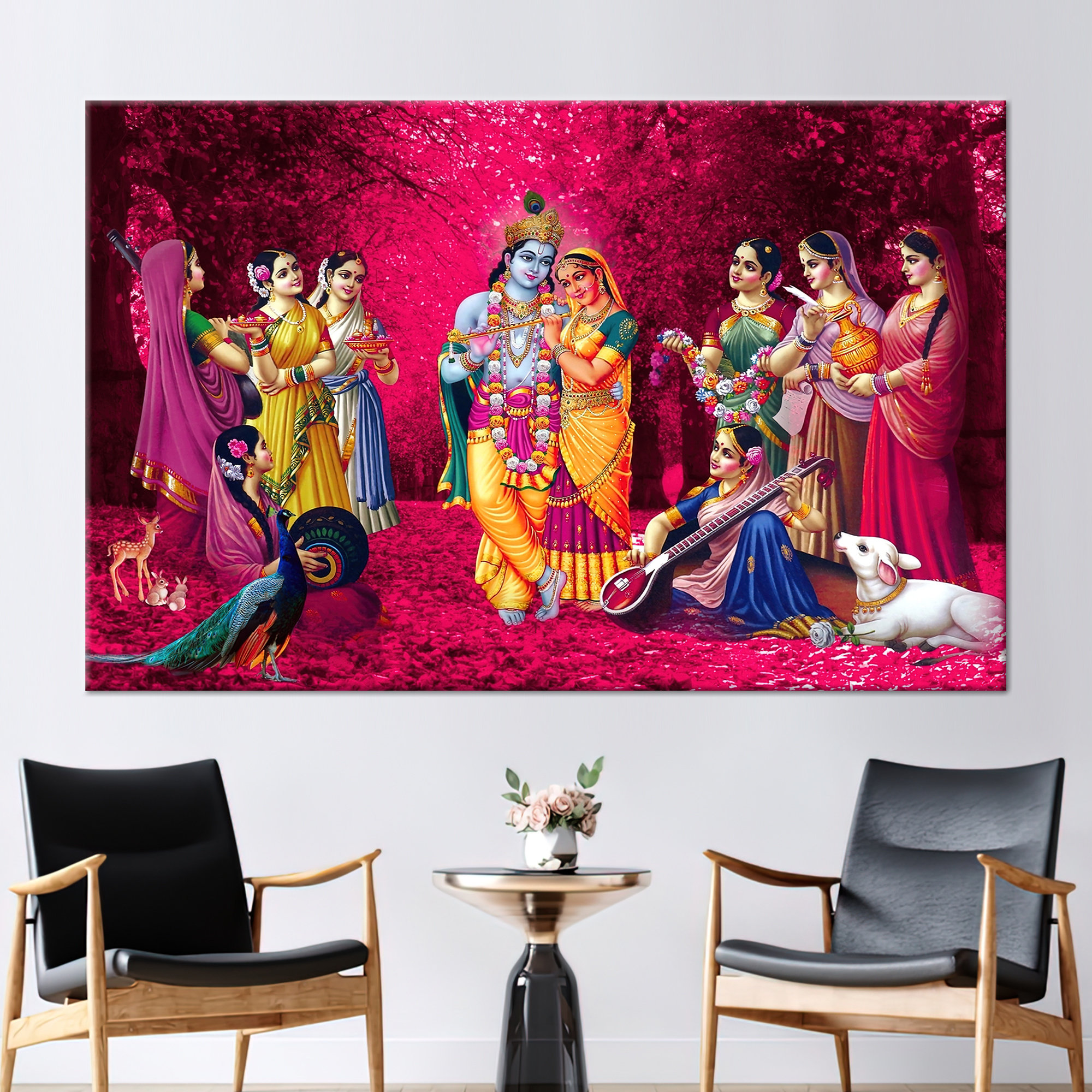 kayra export Radha Krishna Hindu Artwork: Indian Inspired Wall ...