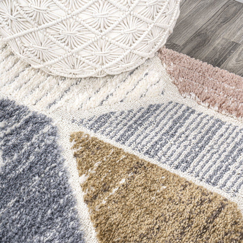 Corrigan Studio® Aileen Geometric Scandi Colorblock Carved Area Rug ...