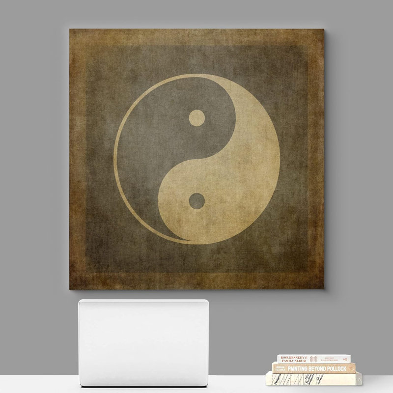 IDEA4WALL Brown Tan Grunge Chinese Yin Yang Symbol Historic Culturals ...