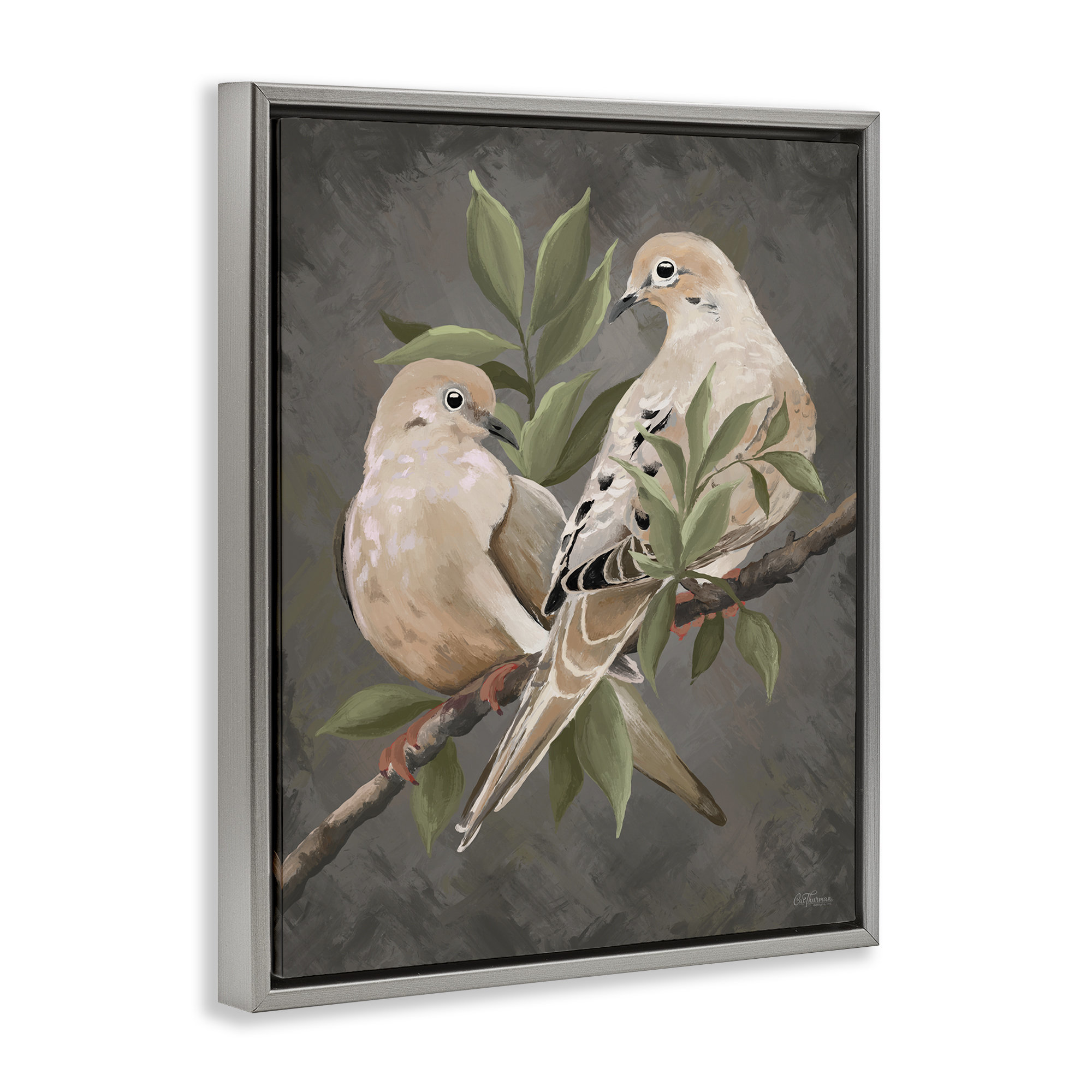 Latitude Run® Bird Pair Framed Floater Canvas Wall Art by Cat Thurman ...