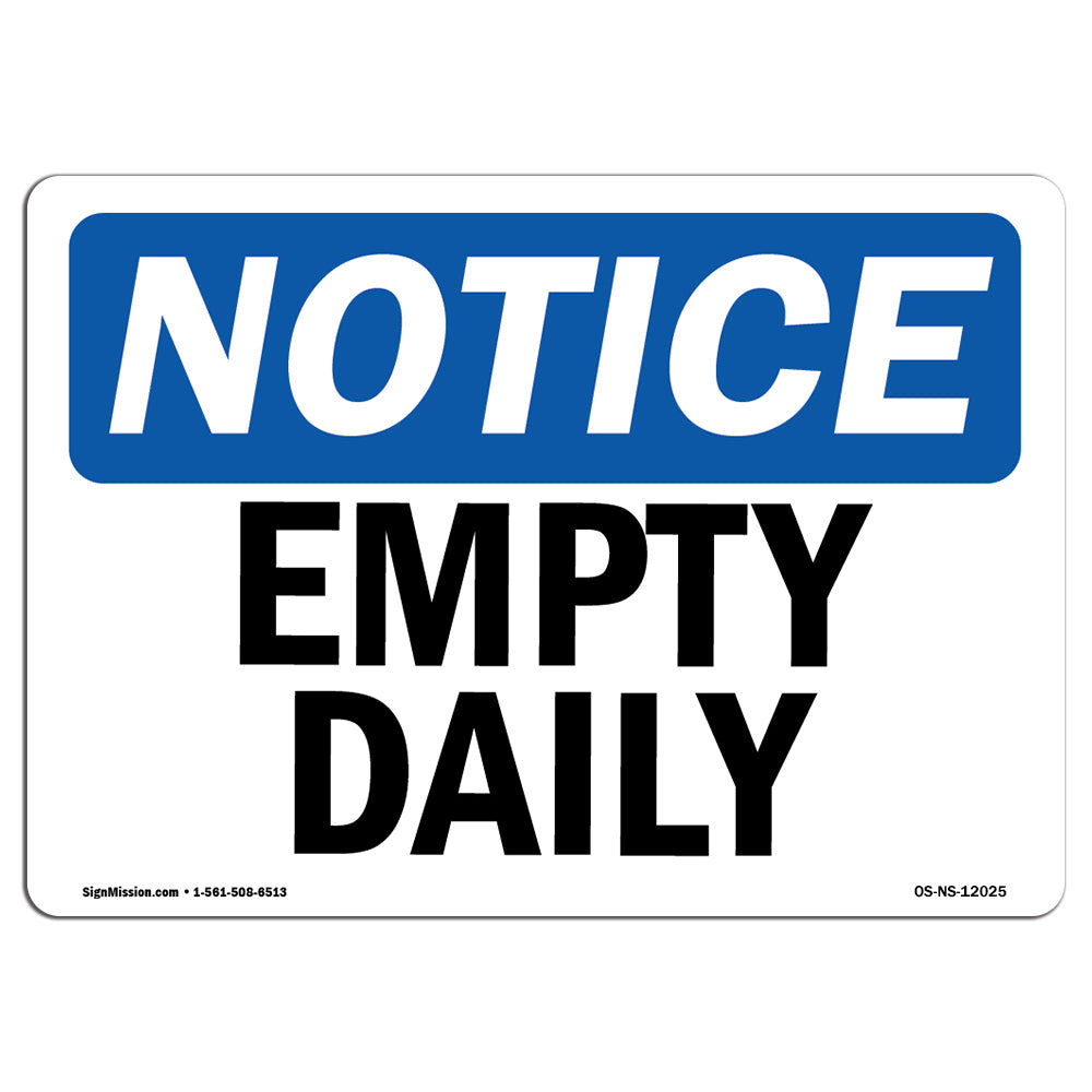 SignMission Empty Daily Aluminum Sign 12 x 18 | Wayfair