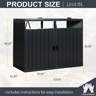 HOA.WWC Metal Outdoor Garbage Bin Shed for 2 Trash Cans Black Stainless ...