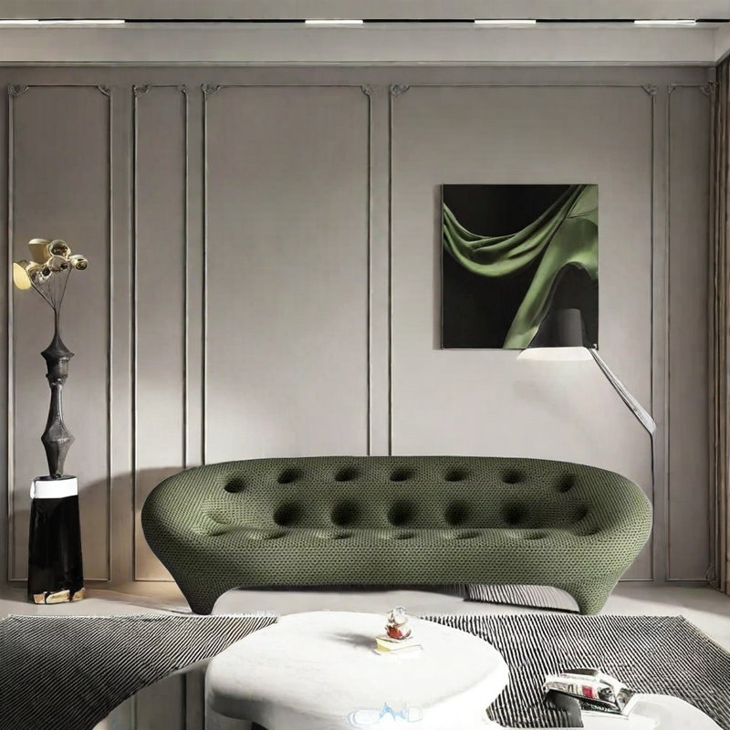 KANGLY Vintage Curved Shell Sofa | Wayfair