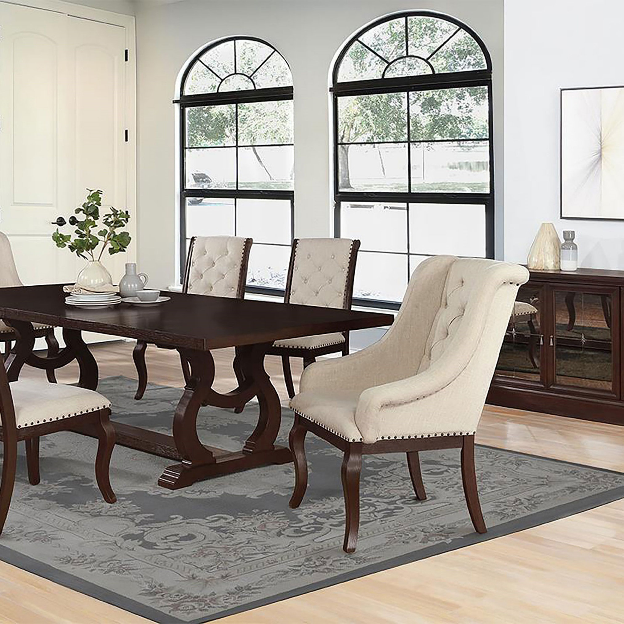 Bloomsbury Market Traditional Button Tufted Dining Chair Set With ...