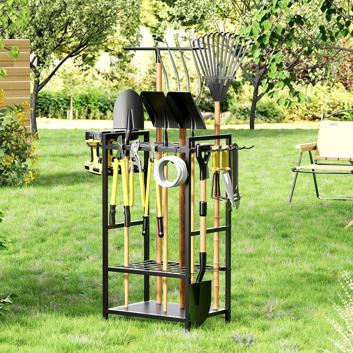 Latitude Run® Garden Garage Tool Organizer - Yard Tool Organizer For ...