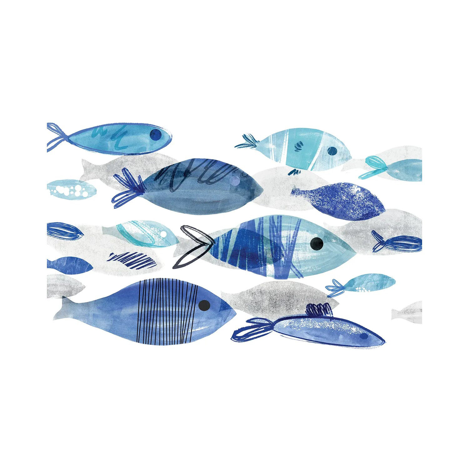 East Urban Home Fish Parade I by - Wrapped Canvas - Wayfair Canada