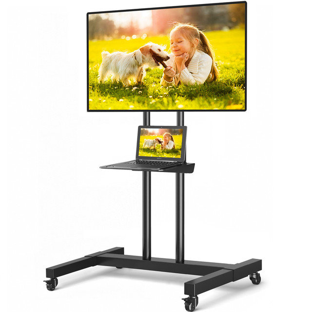 Metro Lane Mobile TV Stand on Wheels, Castors for 34-80 inch, Height ...