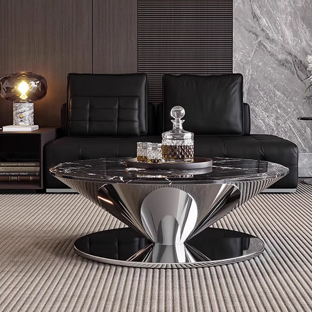 Orren Ellis Minimalist UFO marble round coffee table | Wayfair