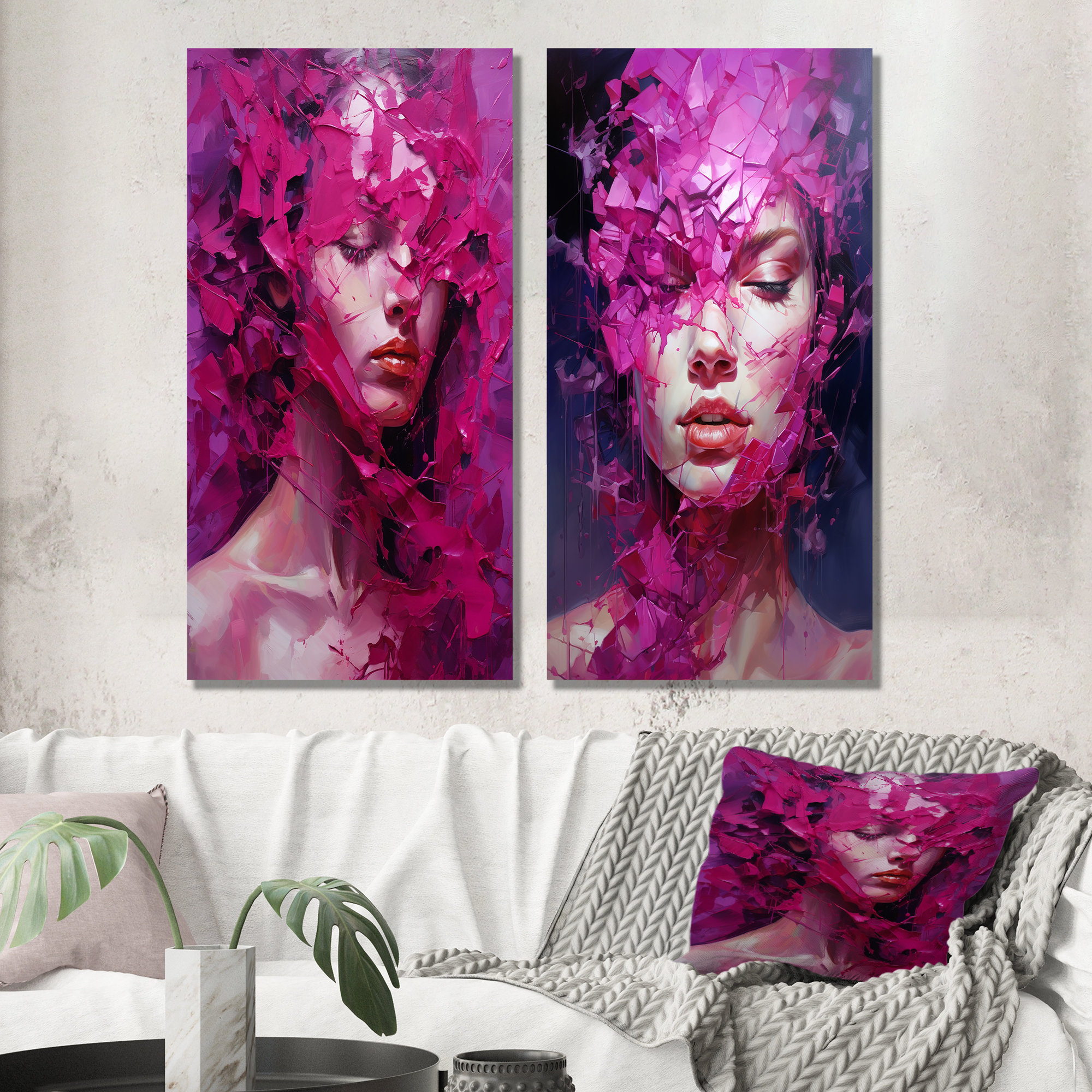 Mercer41 Surreal Magenta Woman Fusion - Surrealism Metal Wall Art ...