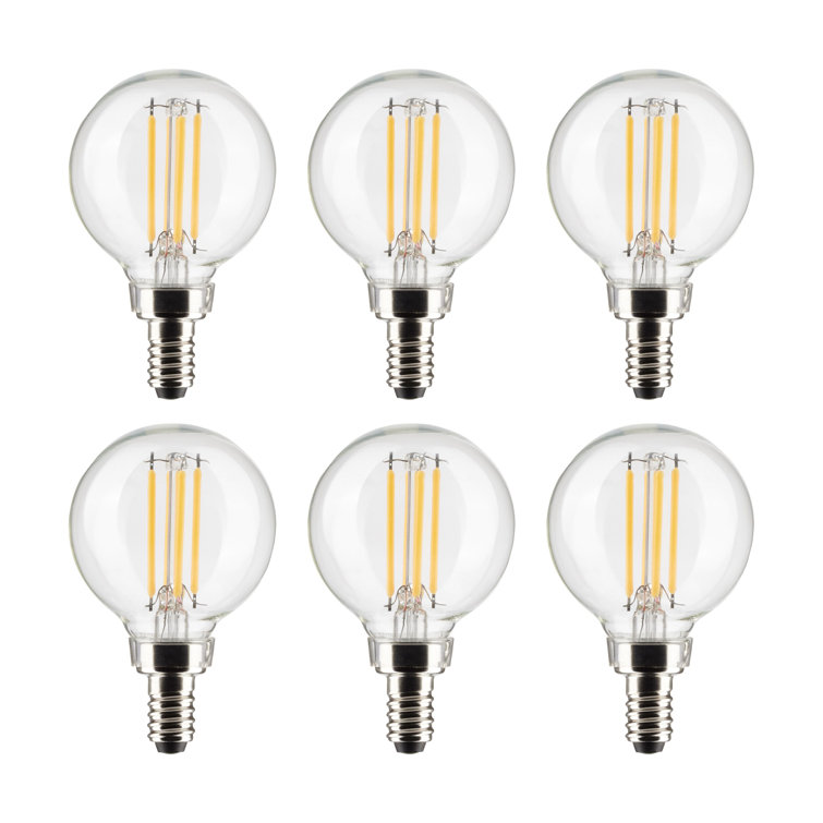 Satco 60 Watt Equivalent G16.5 E12/Candelabra Dimmable LED Bulb ...