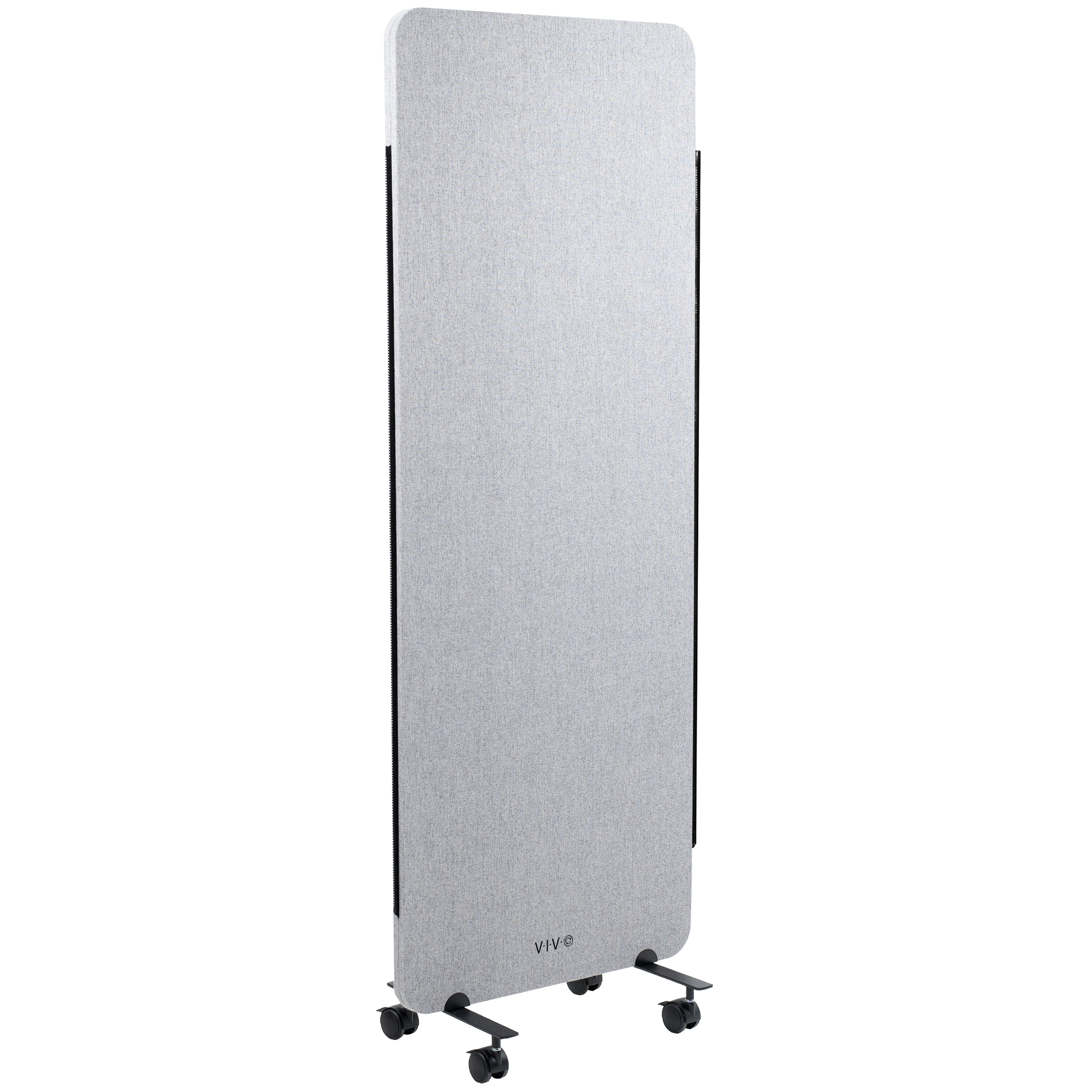 VIVO Grey 24 x 66 inch Mobile Privacy Panel Office Partition on Wheels ...