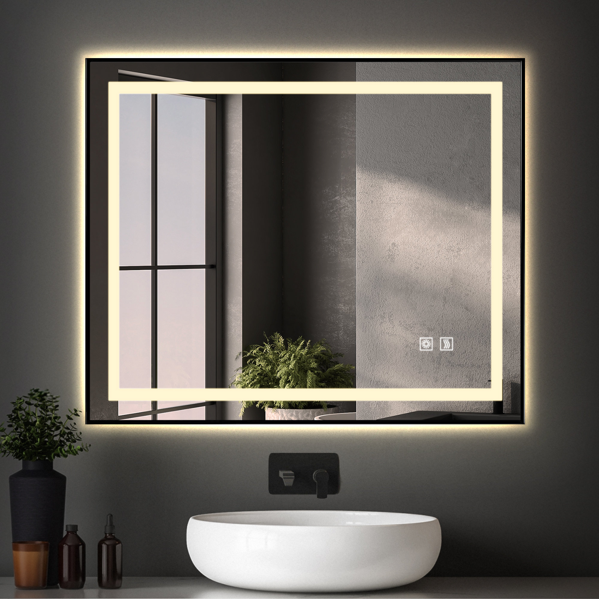YULIKA Bjerne LED Framed Wall Mounted, Rectangle, Modern & Contemporary ...