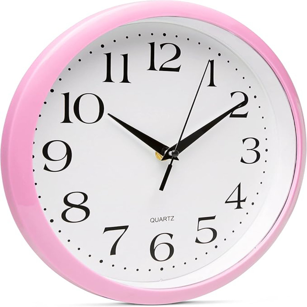 Ebern Designs Bernhard Products Light Pink Wall Clock Silent Non ...
