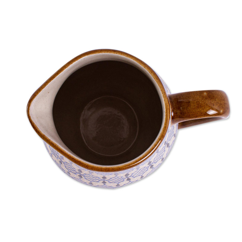 Lark Manor™ Handmade Web Of Dew Ceramic Pitcher | Wayfair