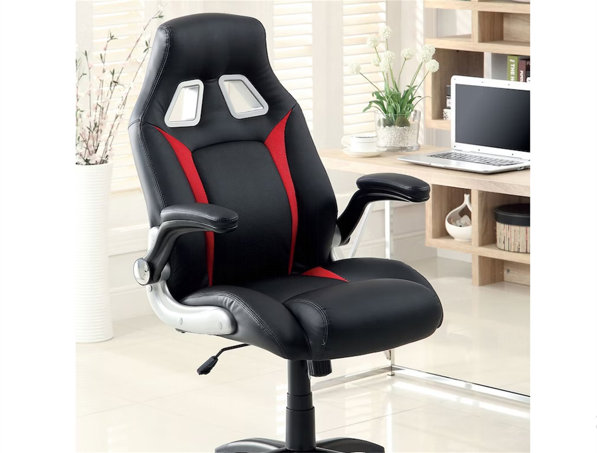 Inbox Zero Adjustable Ergonomic Faux Leather Swiveling PC & Racing Game ...