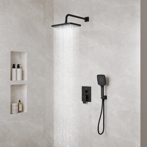 EVERSTEIN Pressure Balanced Shower System with Rough-in Valve,12"Rain ...