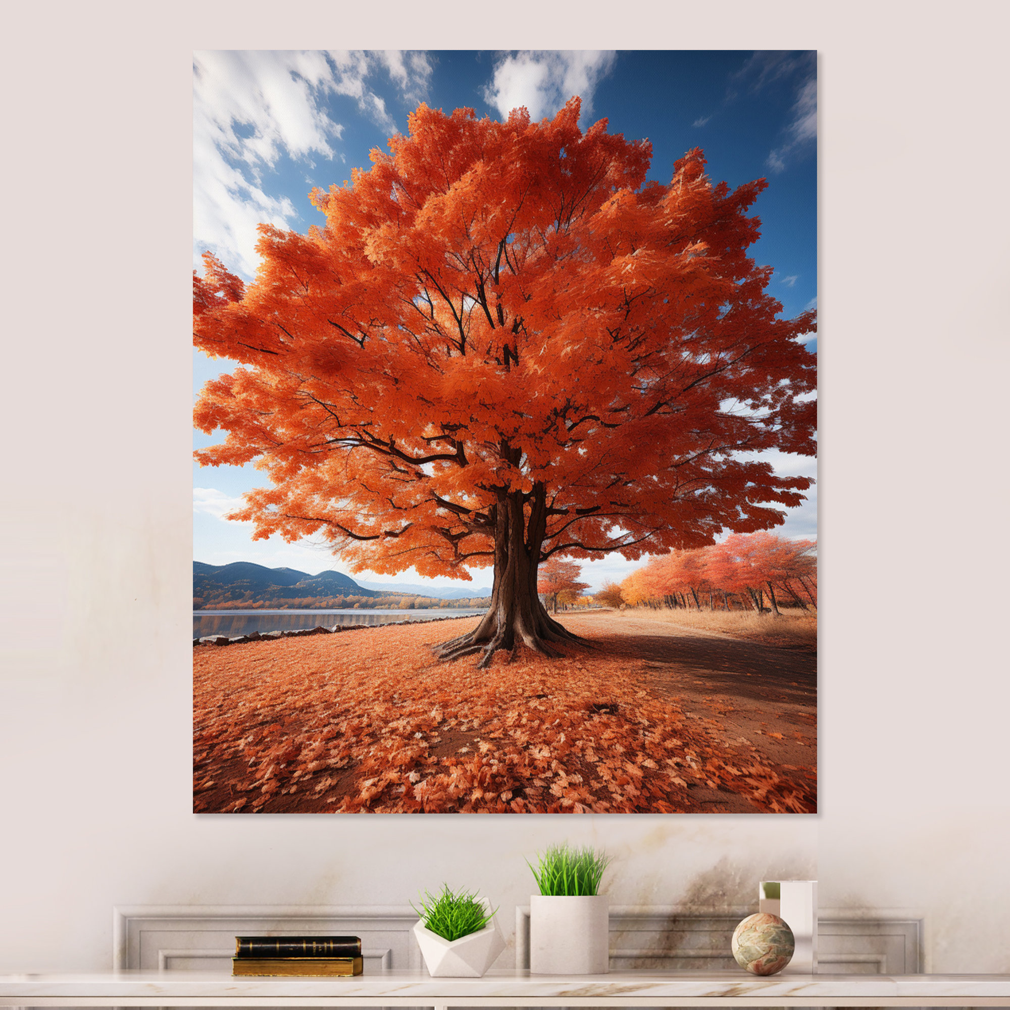 Winston Porter USA Autumn Splendor Tree - USA Metal Wall Art Prints ...