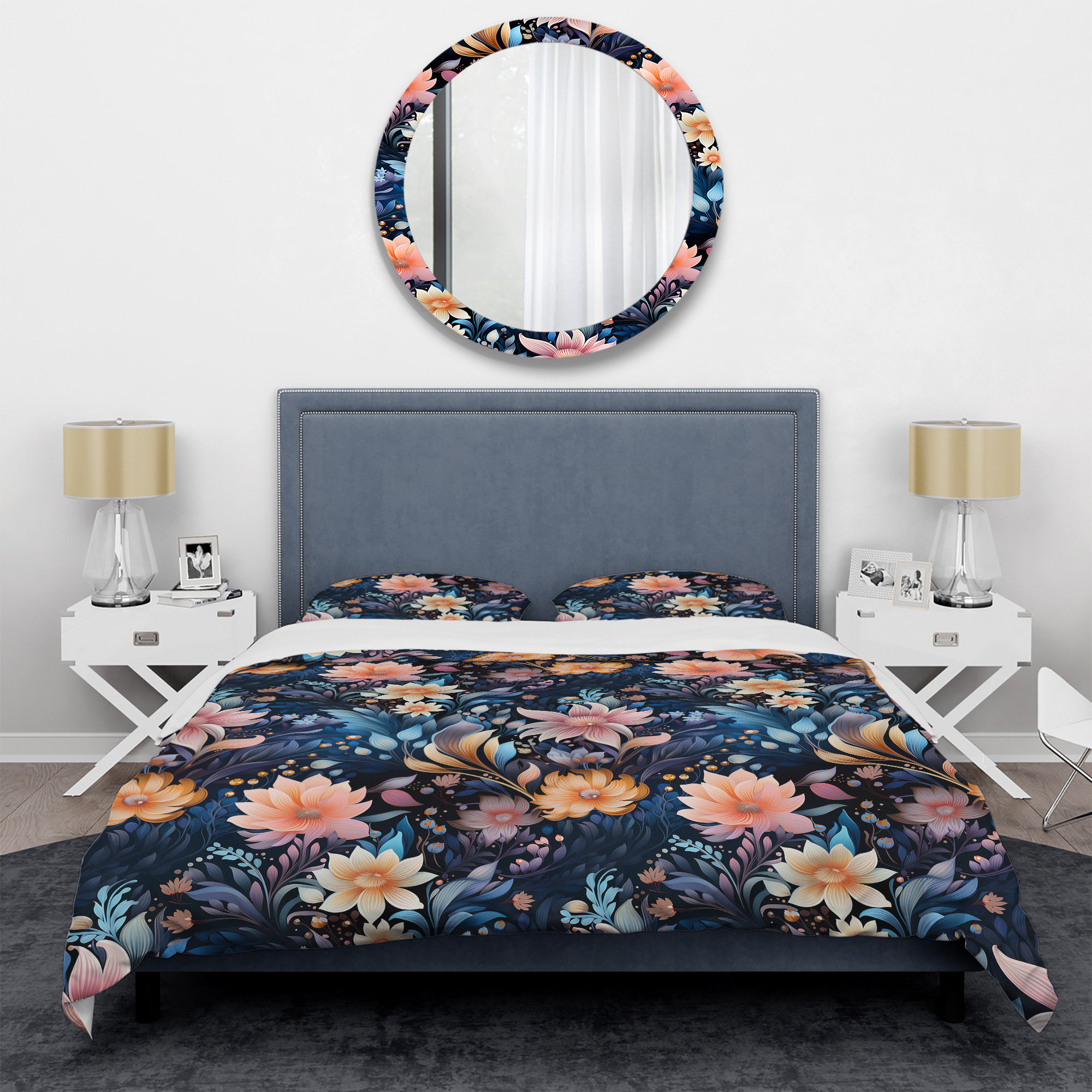 Design Art Multicolor Enchanted Forest Floral Pattern Duvet Cover Set ...