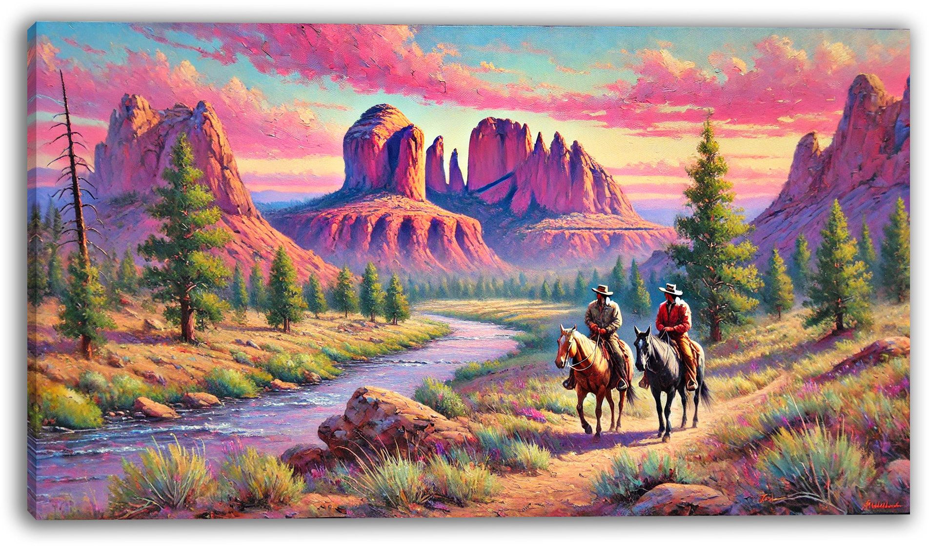 Ophelia & Co. Western Riders in Sunset Valley Wrapped Canvas Wall Art ...