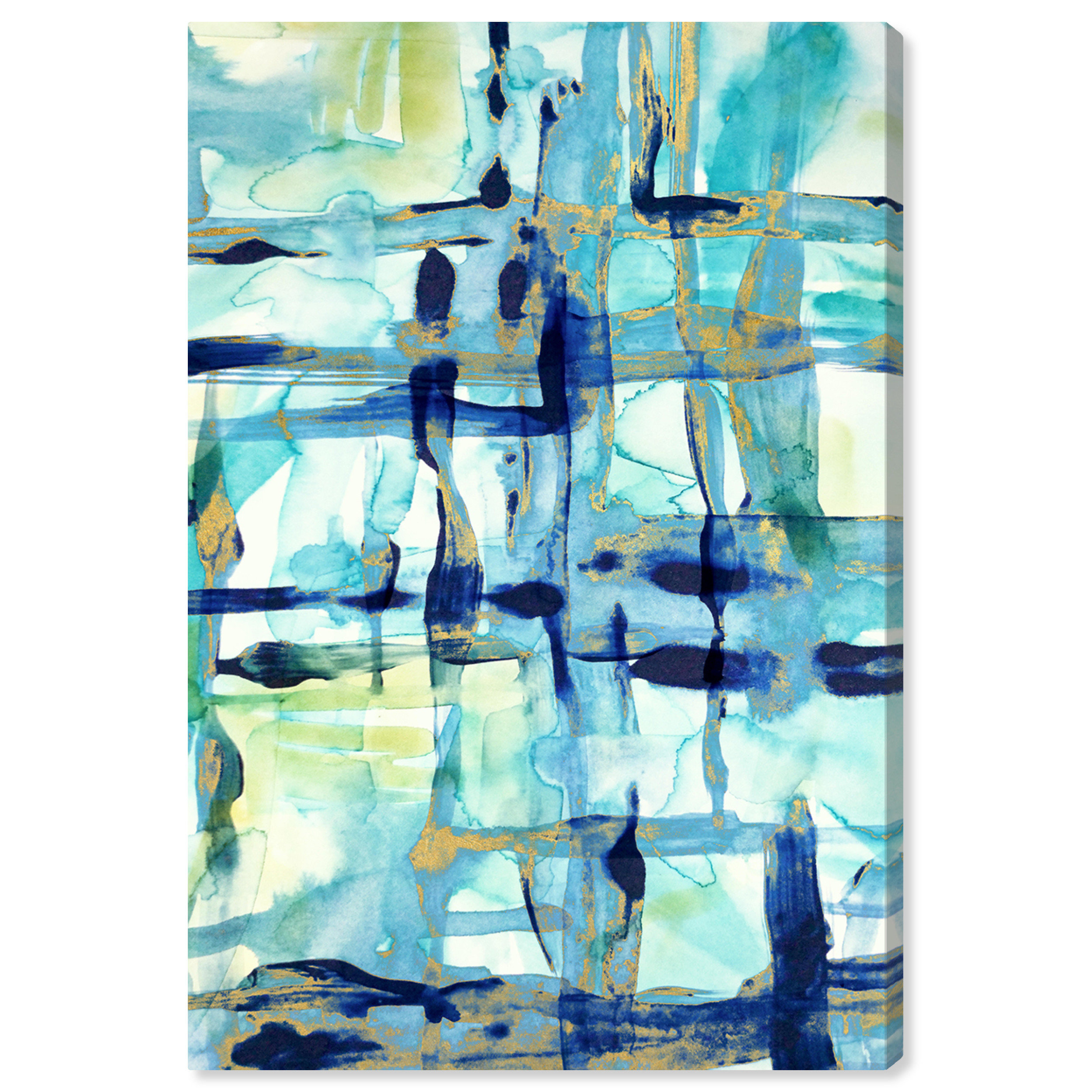 Ivy Bronx Flarrie Golden Tidal Tempest On Canvas Print | Wayfair