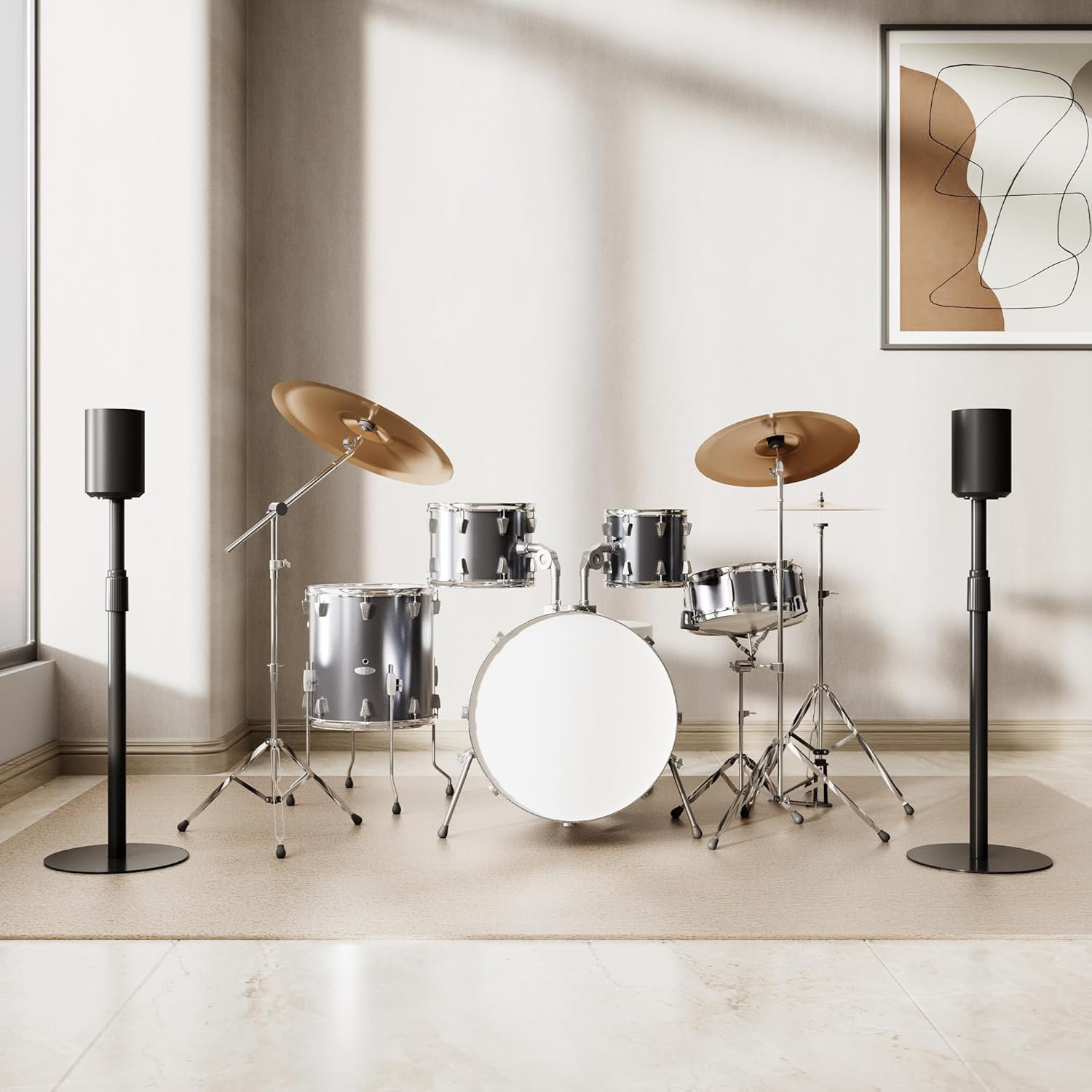 Symple Stuff Adjustable Height Speaker Stands Compatible with SONOS Era 300 and Era 100 | Wayfair