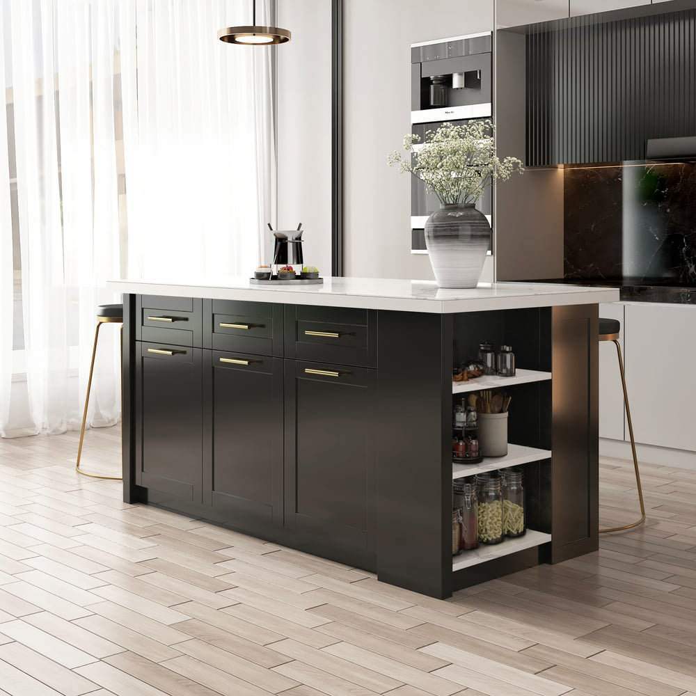 Hokku Designs 72" Modern Style Kitchen Islands With Multi-Storage ...
