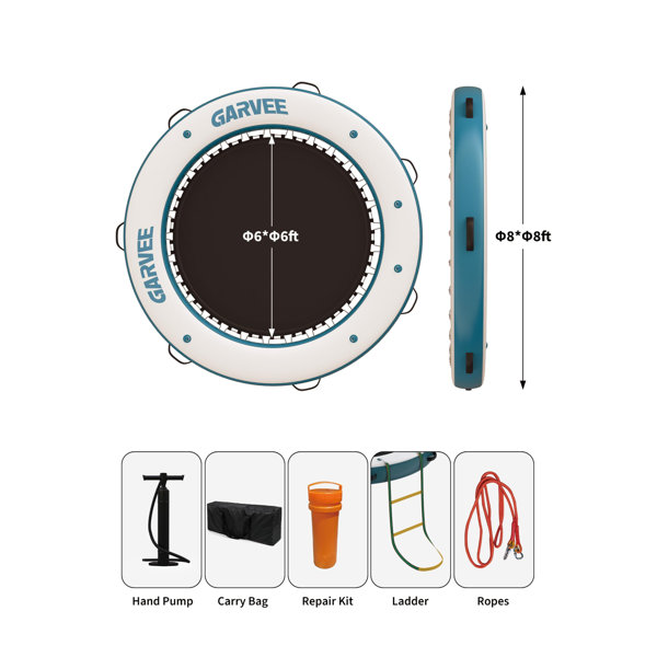 GarveeHome Inflatable Water Hammock Floating Dock Mesh, 8FT Sunchill ...