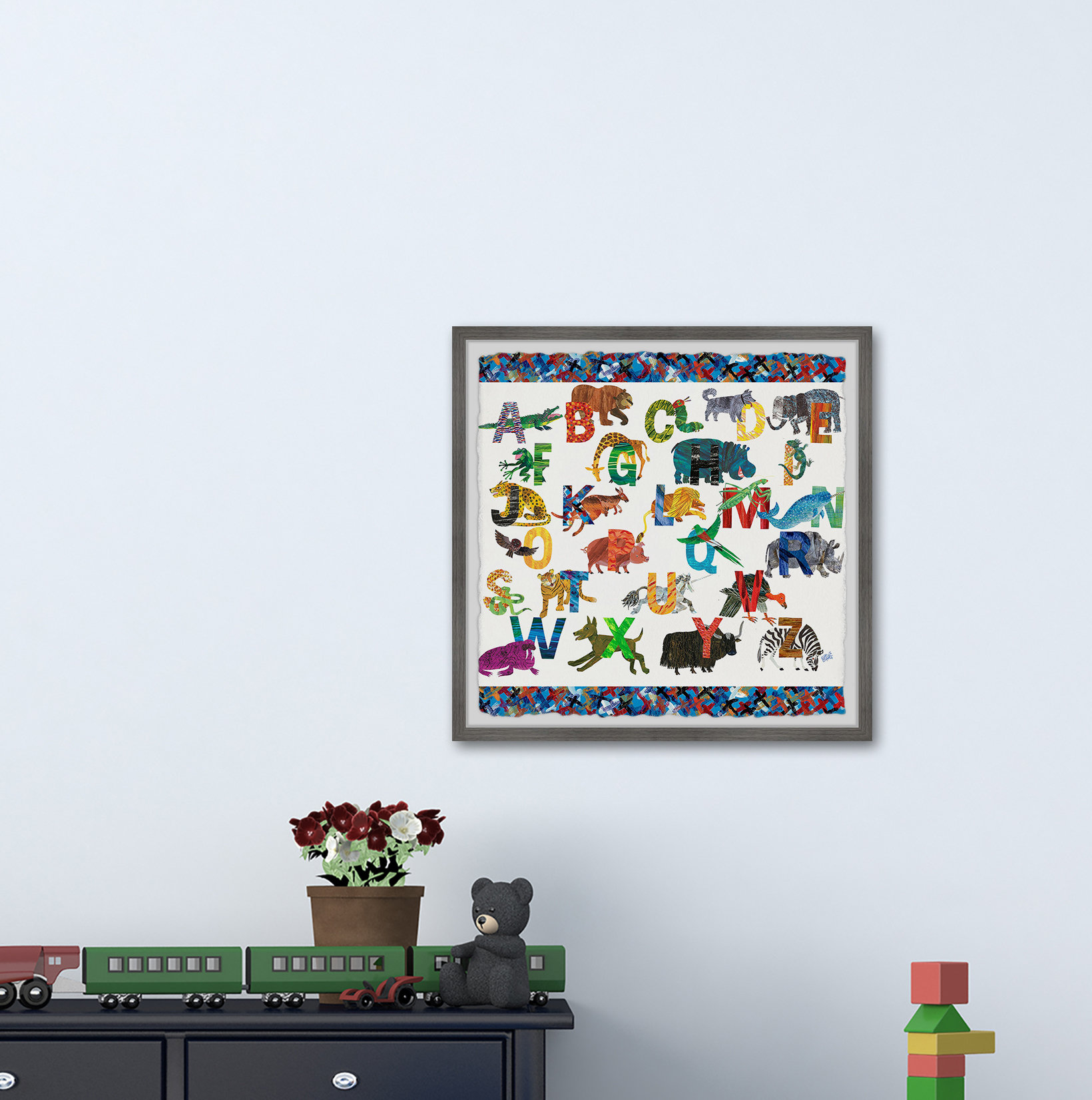 Isabelle & Max™ Crestline 'Alphabet Jungle Cross' Framed Art - Wayfair ...