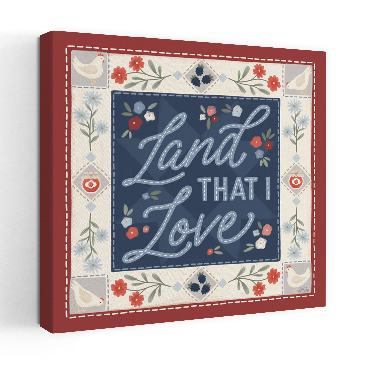 Ophelia & Co. Contemporary Homespun Americana Iii With Americana Blue ...