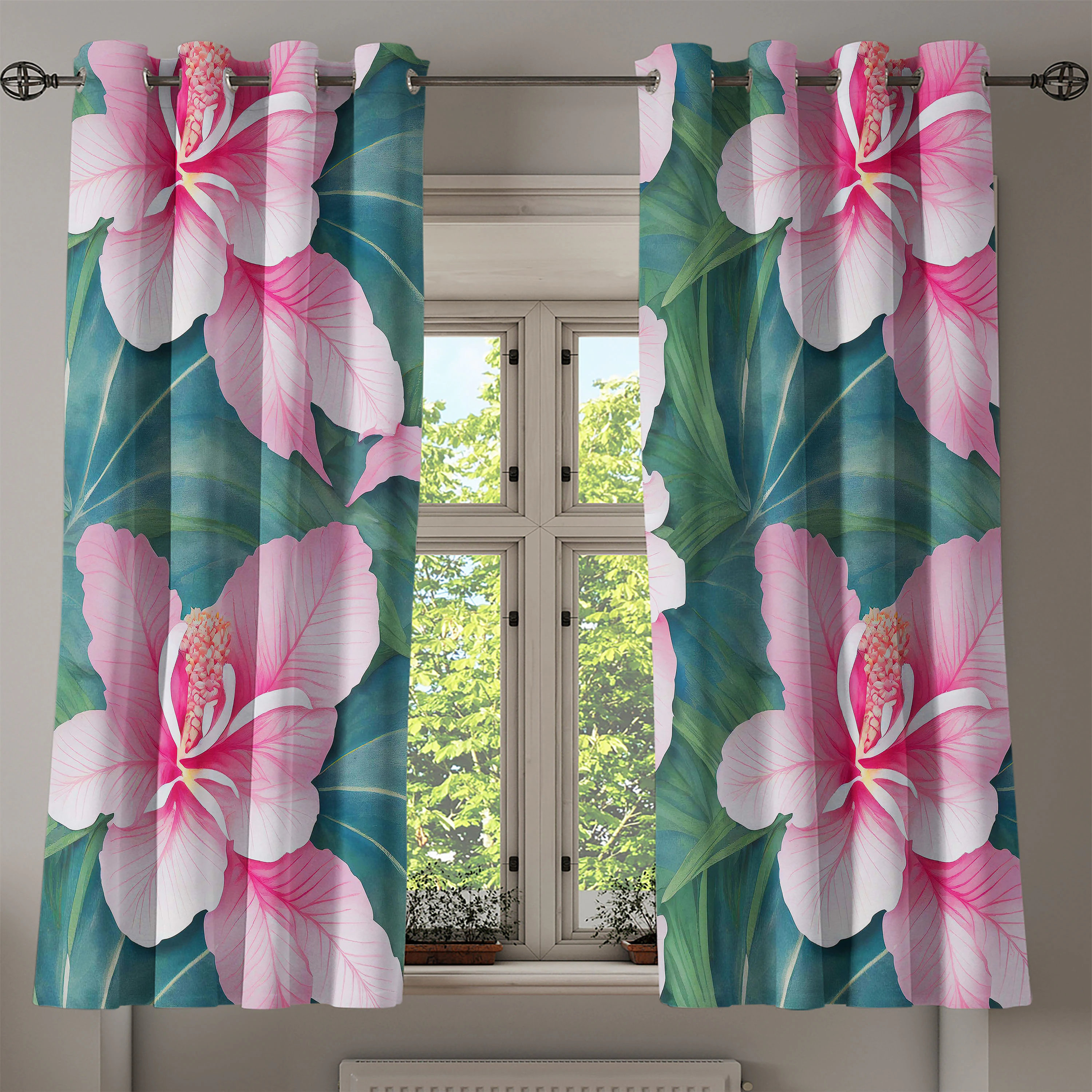 East Urban Home Delanya Polyester Semi-Sheer Curtain Pair | Wayfair
