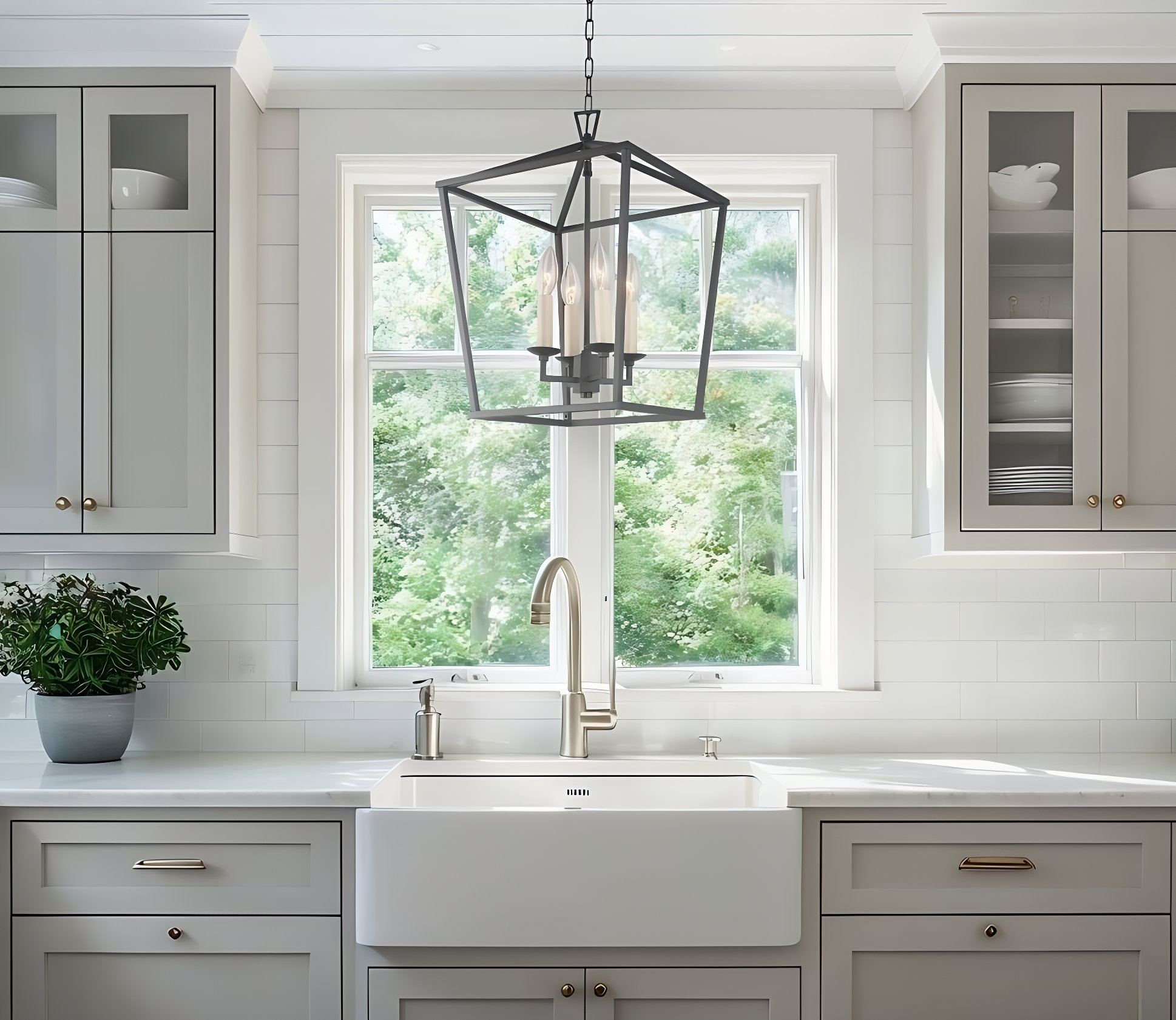 Gracie Oaks 4 - Light Black Geometric Open Frame Pendant Light | Wayfair