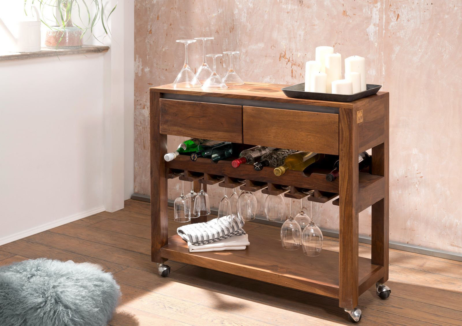 Massivmoebel24 Sydney Kitchen Cart | Wayfair.co.uk