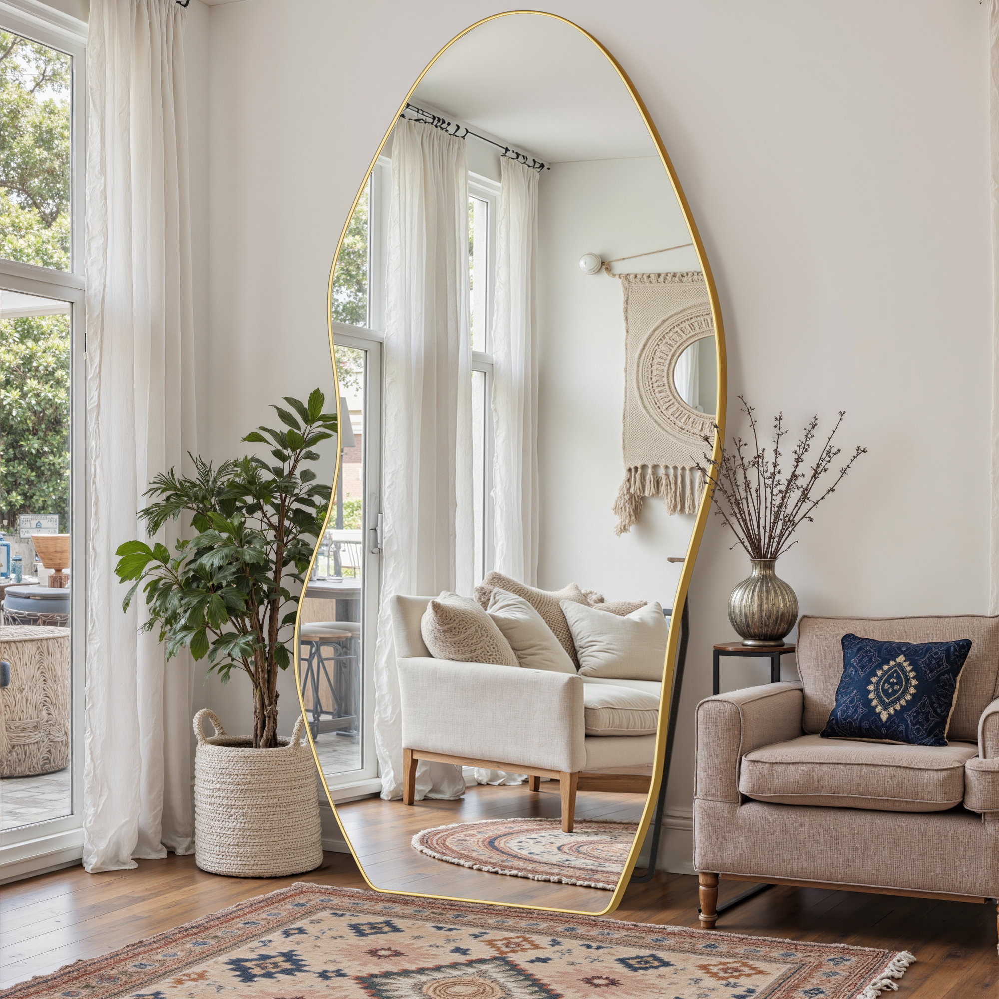 Wrought Studio™ Whimsical Foot-Shaped Full-Length Mirror with Safety ...