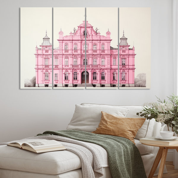 Ebern Designs " Pink Blueprint Of London Architecture III " 4 - Pieces ...
