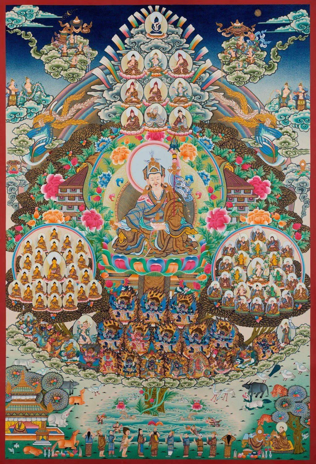 Exotic India Nyingma Choksing Lineage Tree (Brocadeless Thangka) | Wayfair