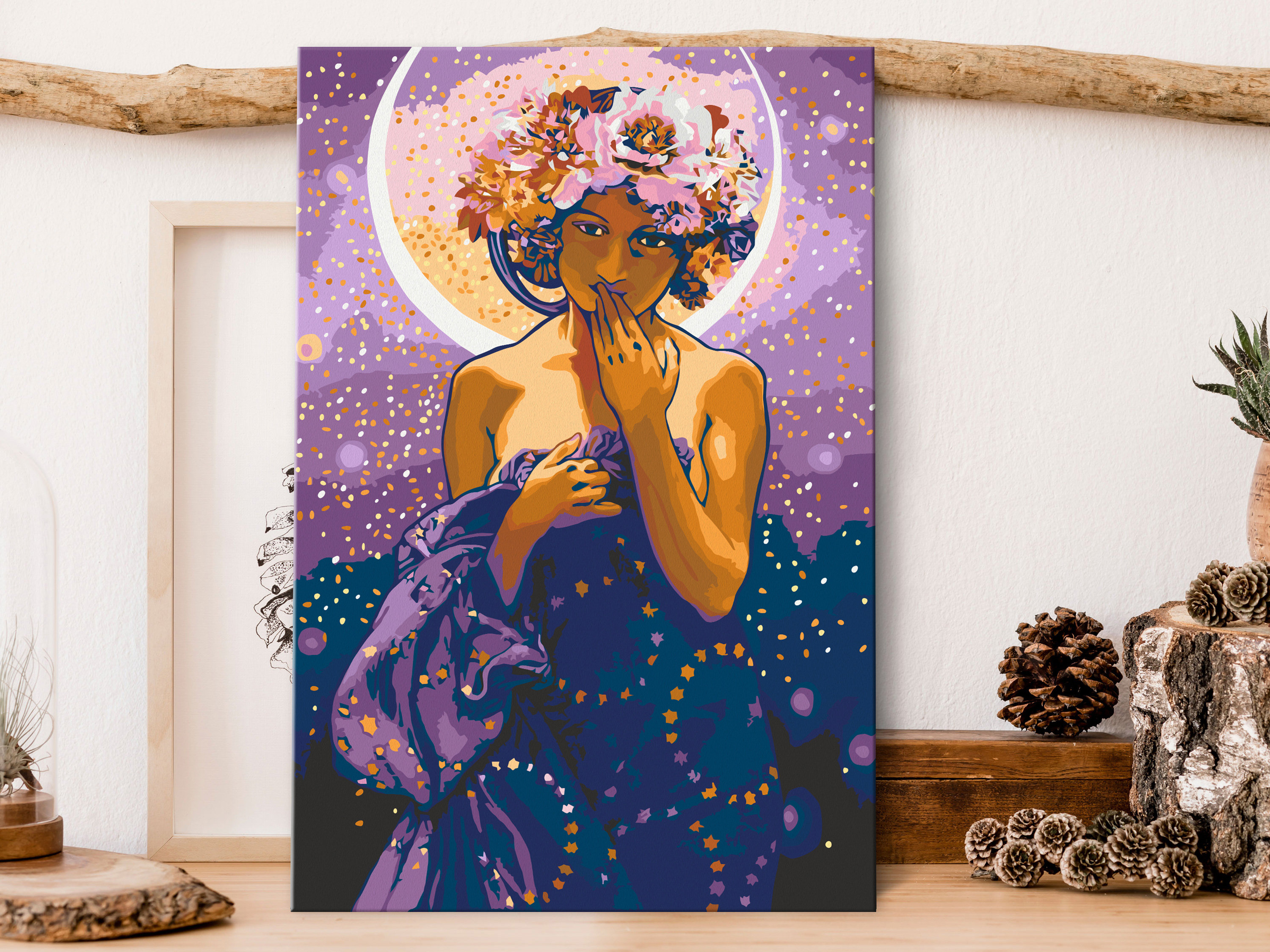 East Urban Home Moon Woman - Wrapped Canvas Painting | Wayfair