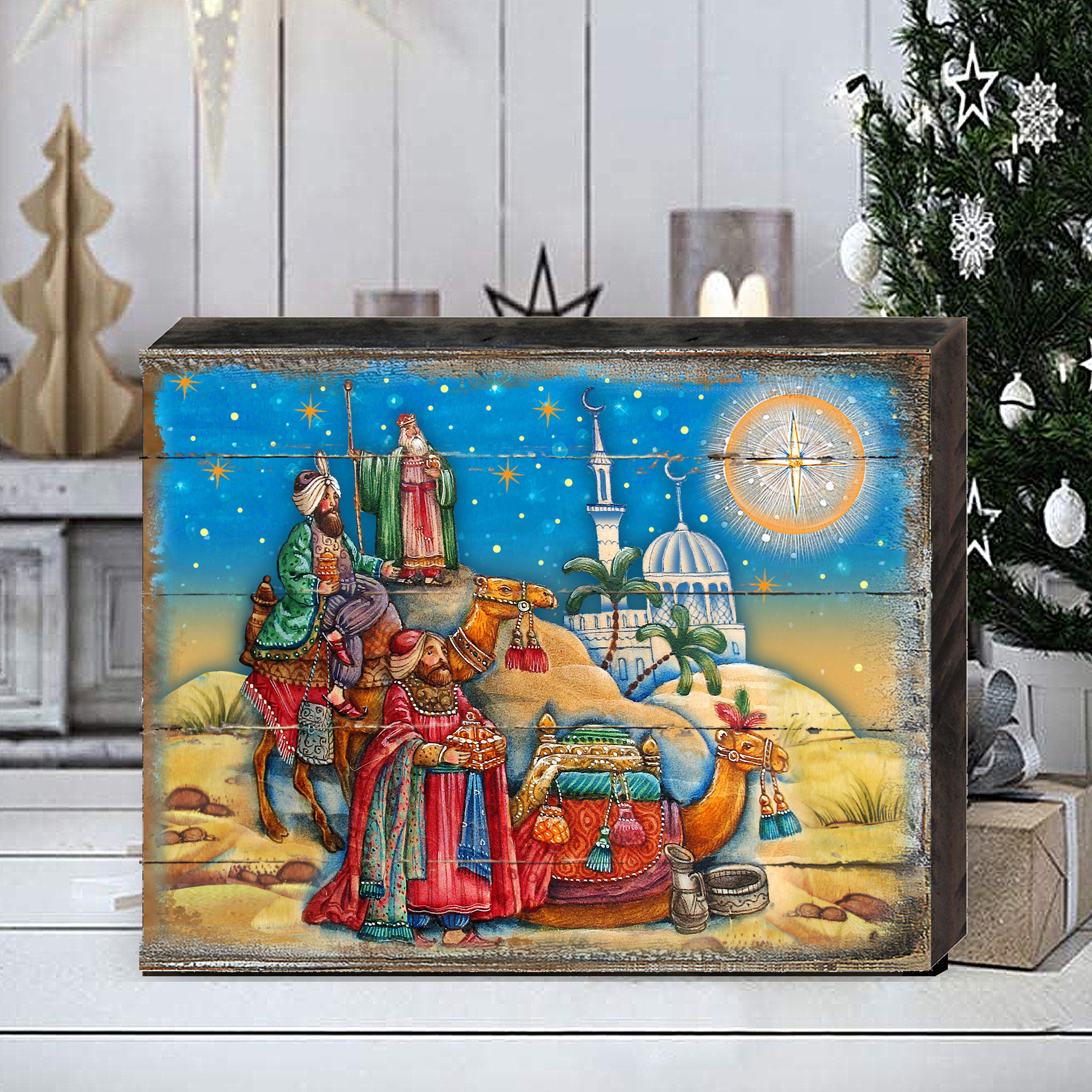 The Holiday Aisle® Wall Block Collection Three Kings Nativity ...