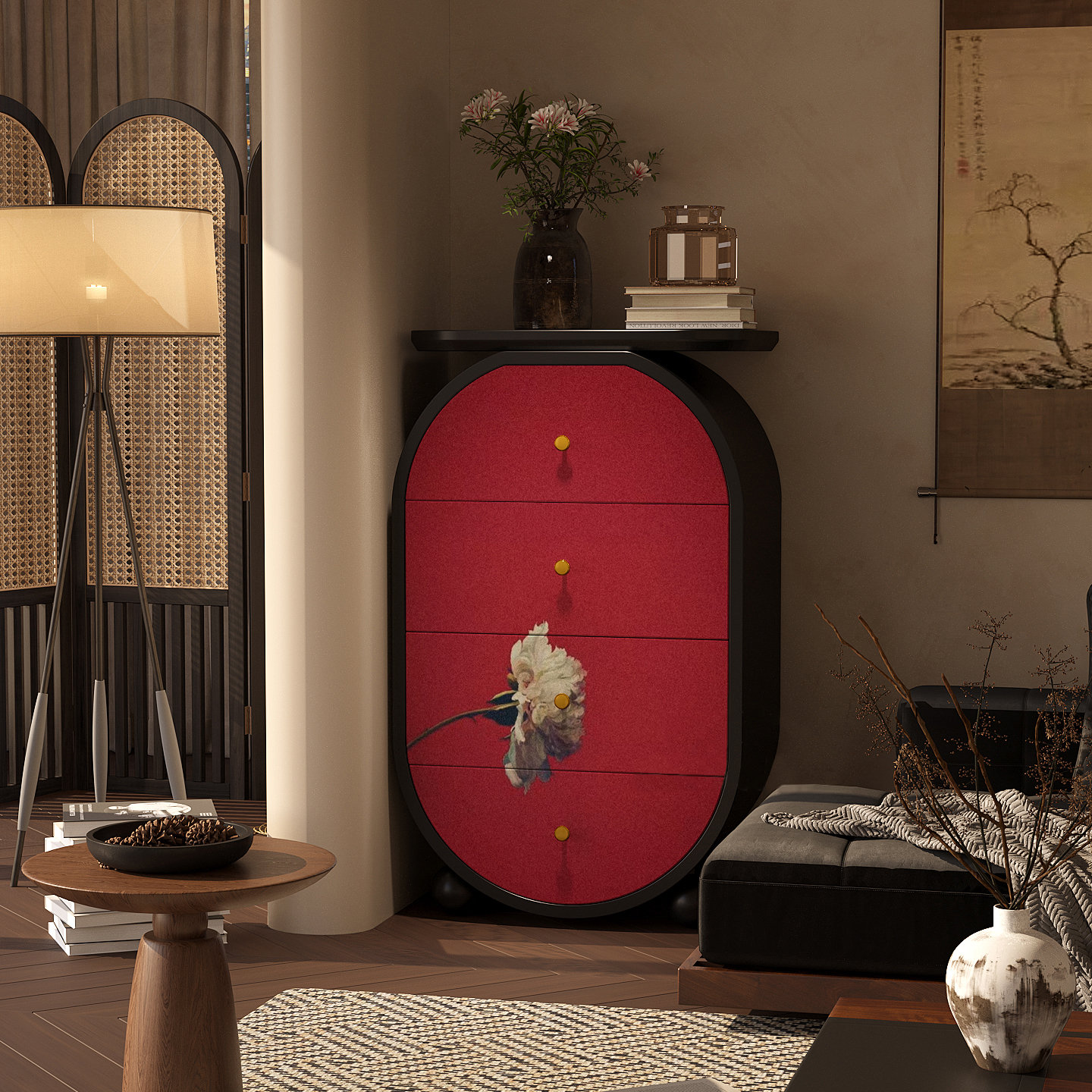 HomeLuxea Retro style storage cabinet in living room | Wayfair