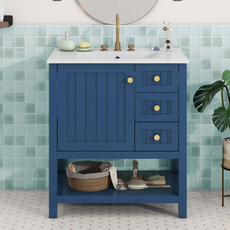 Wondrous Iconic 0429 Vanity Bases 30'' Single Bathroom Vanity with ...