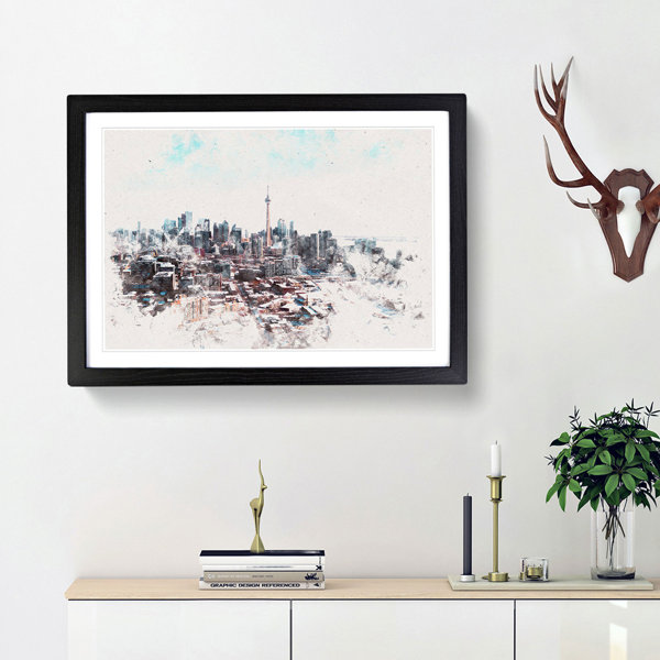 East Urban Home Snowy Toronto - Picture Frame Graphic Art Print ...