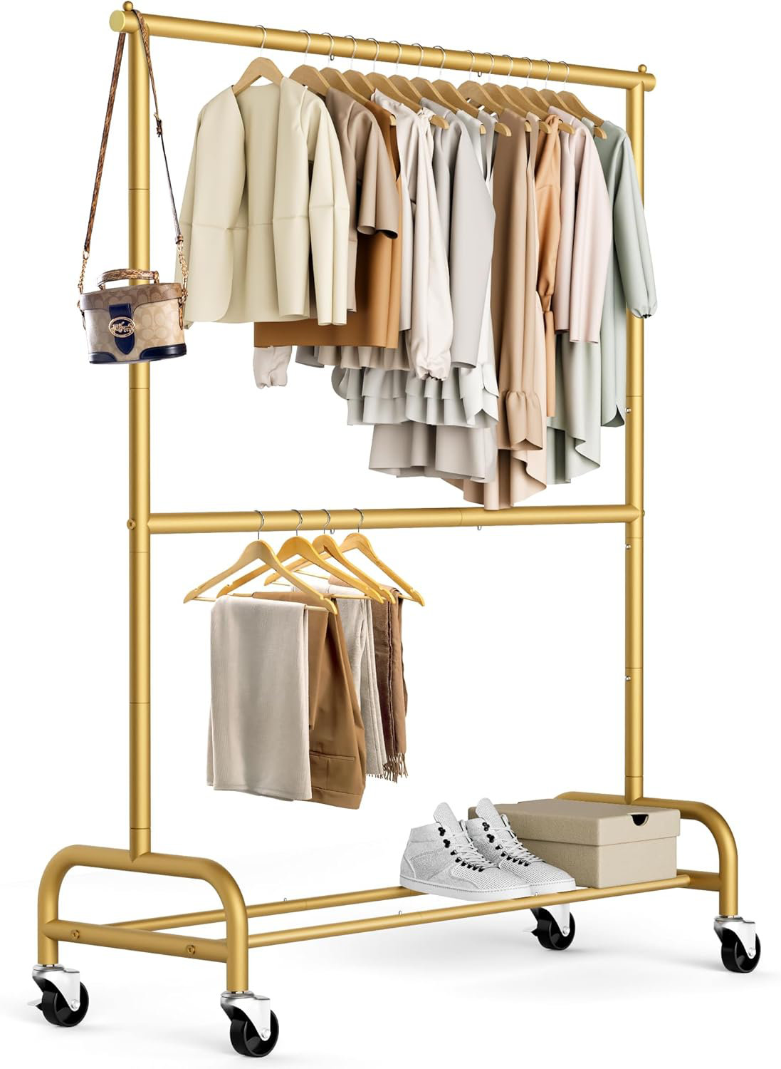 Mercer41 Gold Clothing Racks For Hanging Clothes Heavy Duty Clothes ...